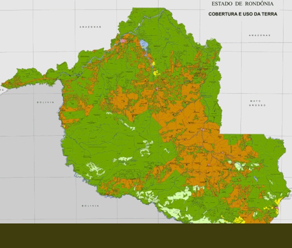 Mapa revela que 37% do território de Rondônia são de...